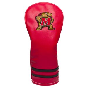 team golf ncaa maryland terrapins vintage fairway head cover vintage fairway golf club headcover, form fitting design, retro design & superb embroidery