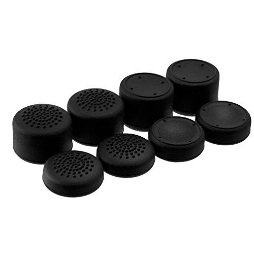 Pack of 8 pcs Analog Controller Gamepad Raised Antislip Thumb Stick Grips Thumbsticks Joystick Cap Cover for PS4, PS3, Xbox 360, Wii U, PS2 Controller (Black)