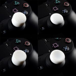 Ambertown Pack of 8 pcs Analog Controller Gamepad Raised Antislip Thumb Stick Grips Thumbsticks Joystick Cap Cover for PS5, PS4, PS3, Switch Pro, Xbox one, Xbox 360, Wii U, PS2 Controller (White)