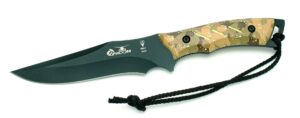 muela typhoon-des.n fixed blade hunting knife with leather sheath, 6"