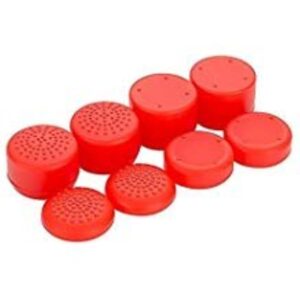 pack of 8 pcs analog controller gamepad raised antislip thumb stick grips thumbsticks joystick cap cover for ps5, ps4, ps3, switch pro, xbox one, xbox 360, wii u, ps2 controller (red)