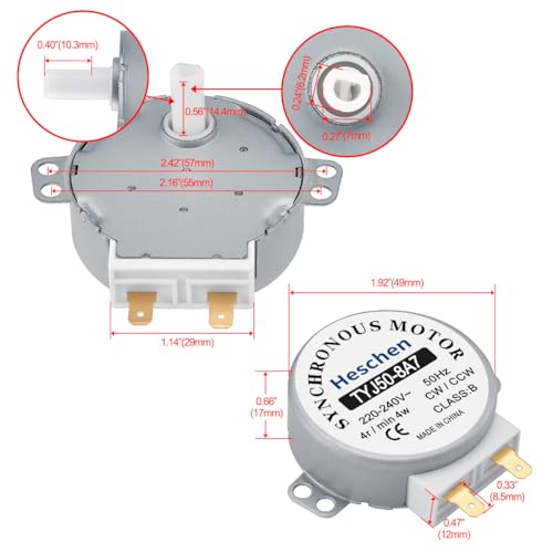 Heschen Synchronous Motor TYJ50-8A7 220-240VAC 4R/Min CW/CCW 50Hz for Microwave Oven Turn Table