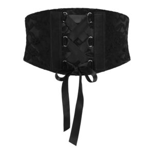 blackbutterfly 5.5 wide corset waspie elastic lace belt (black, us 2-4)