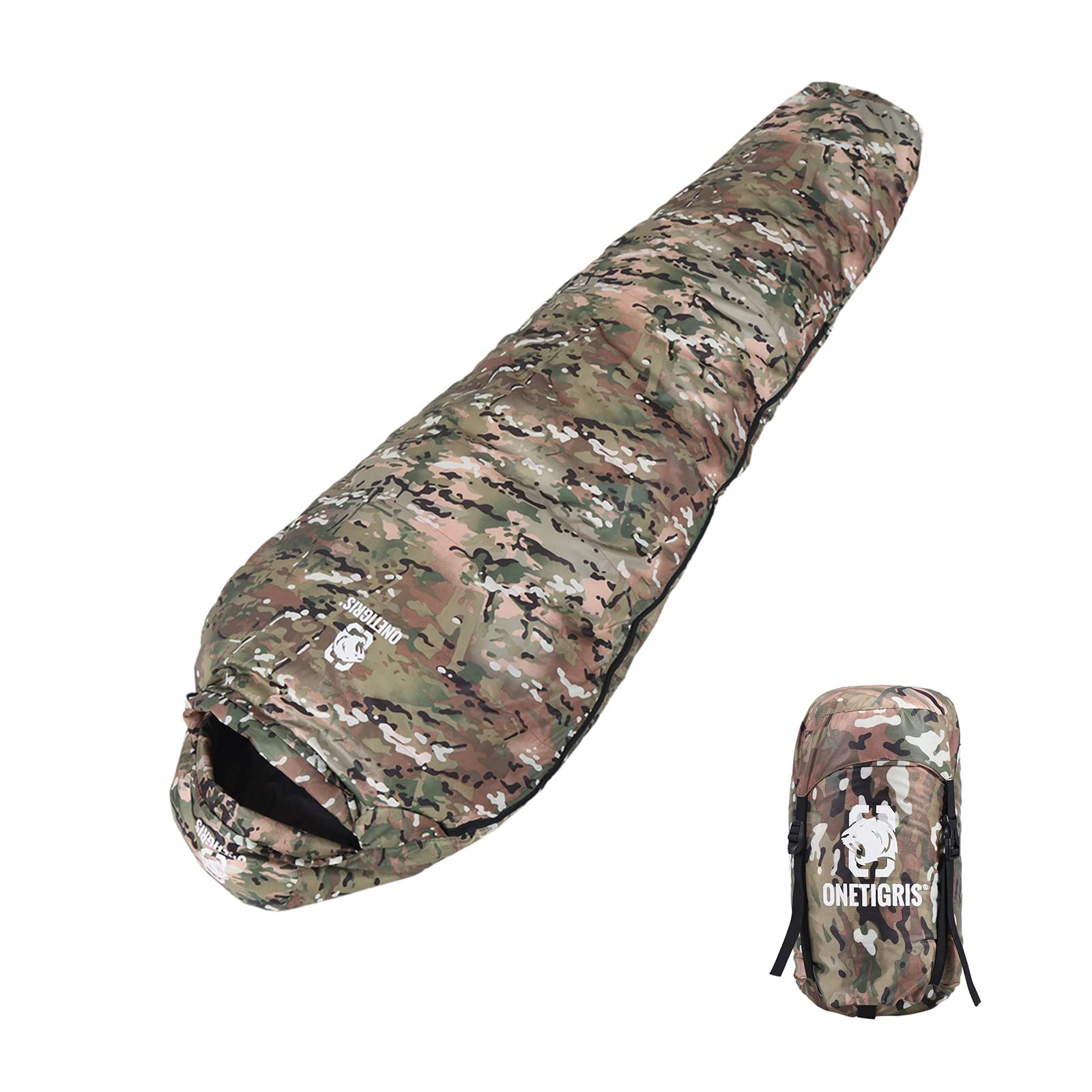 OneTigris Sleeping Bag, Survival Gear, 32°F Cold Weather Mummy Sleeping Bag for Camping Hiking Backpacking