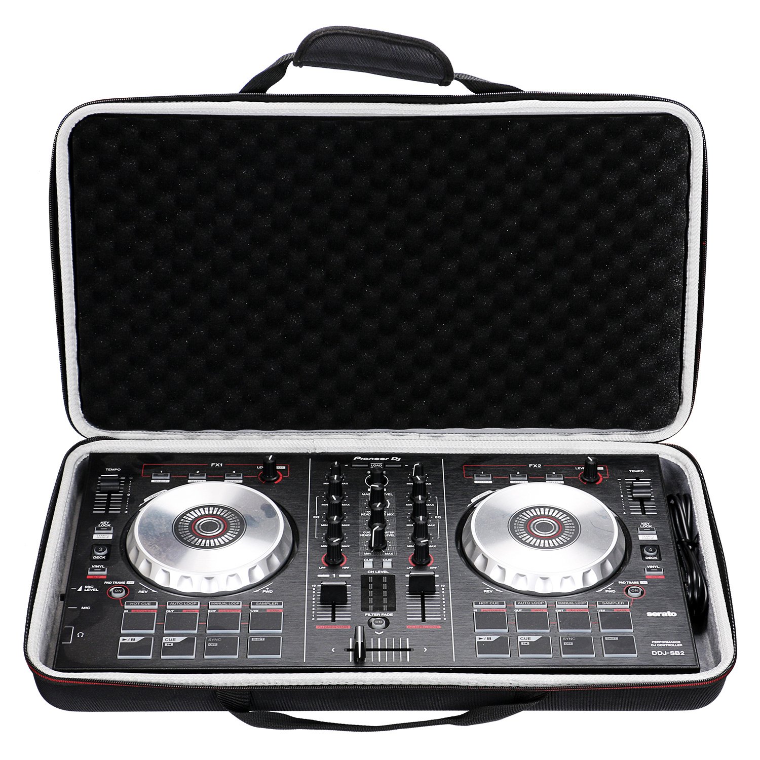 LTGEM Case for Pioneer DJ DDJ-400 / DDJ-SB3 (DDJ-SB3-N) / DDJ-SB2 or Portable 2-channel Controller or DDJ-RB Performance DJ Controller-Black (20.8×11.2×2.5 inch)