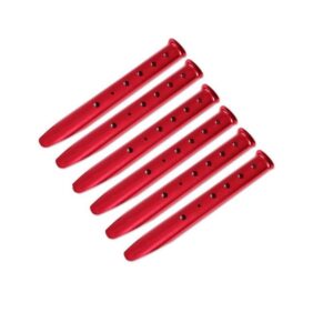 sparik enjoy pack of 6 red color aluminum tent stakes for camping/trip/hiking/backpacking or other outdoor activities in sand or snow (6 packs red 12 inch)