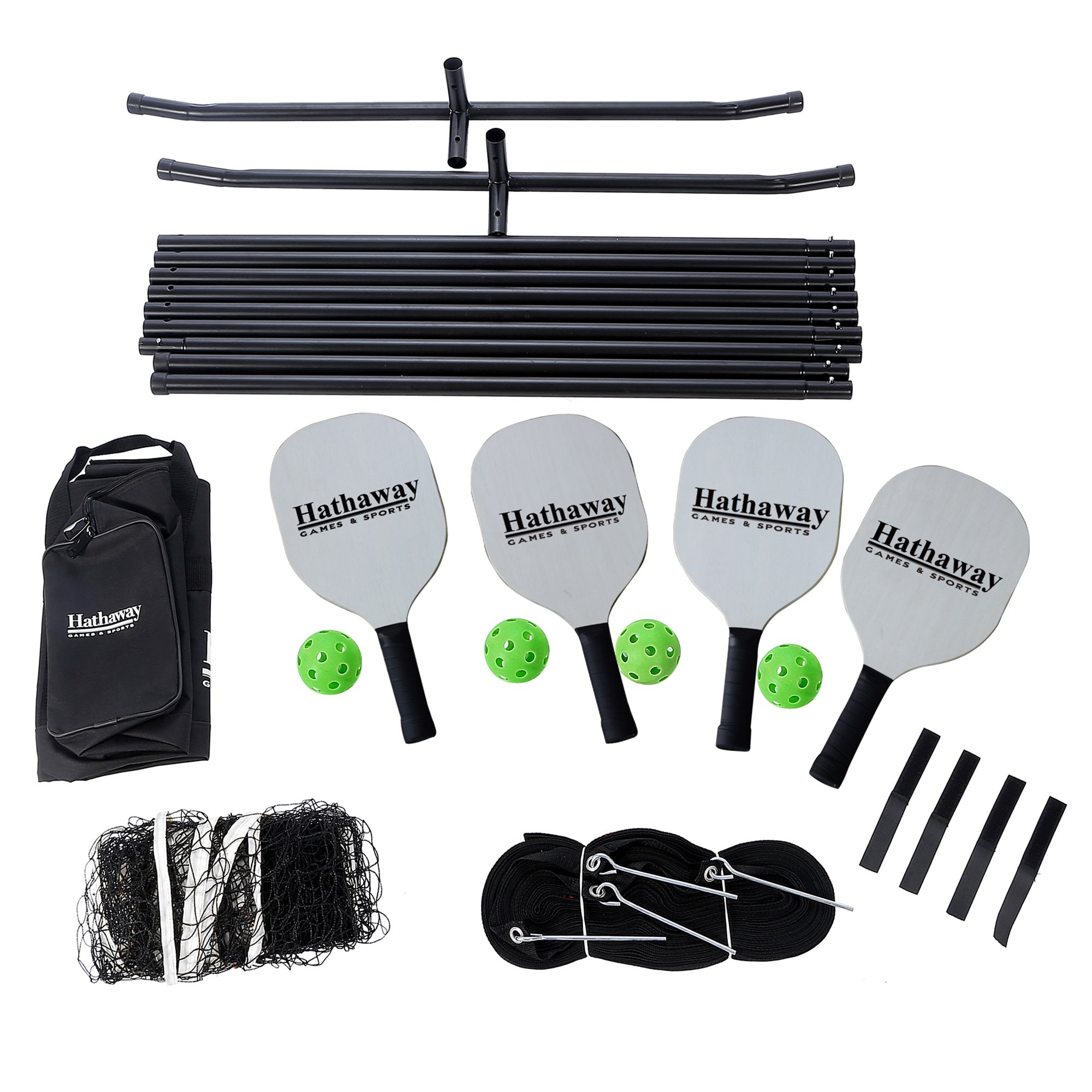 Hathaway Deluxe Pickleball Game Set Black