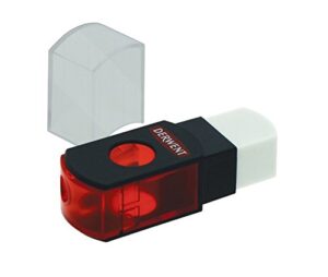 derwent pencil sharpener with eraser, dual 2 in 1 (2302376)