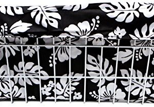 Cruiser Candy Large Bike Basket Liner, Adult Trike Bicycle Basket Liner, Rear Extra Large Trike Only Basket Liner (Black Hibiscus, Large 21x15x10)