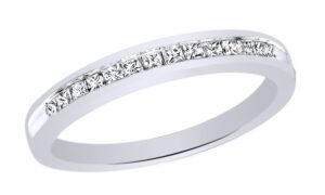 affy princess cut white natural diamond wedding band ring in 10k solid gold (0.2 cttw)