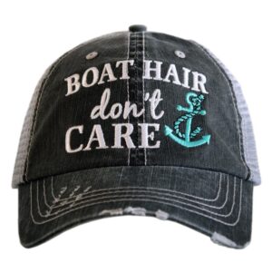 katydid boat hair don’t care baseball cap - trucker hat for women - stylish cute sun hat mint