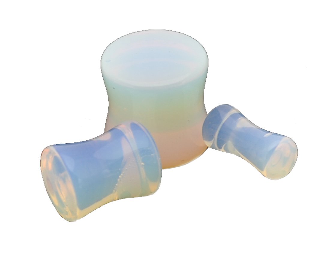 Mystic Metals Body Jewelry Opalite Stone Plugs - Sold As a Pair (6g (4mm))