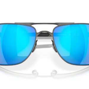 Oakley Men's OO4124 Gauge 8 Rectangular Sunglasses, Matte Gunmetal/Prizm Sapphire Iridium Polarized, 62 mm