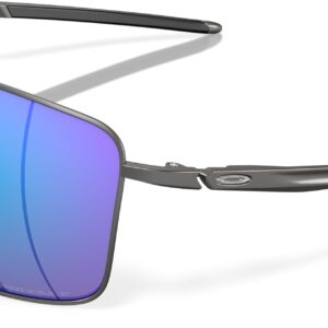 Oakley Men's OO4124 Gauge 8 Rectangular Sunglasses, Matte Gunmetal/Prizm Sapphire Iridium Polarized, 62 mm