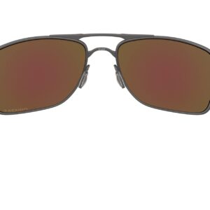 Oakley Men's OO4124 Gauge 8 Rectangular Sunglasses, Matte Gunmetal/Prizm Sapphire Iridium Polarized, 62 mm