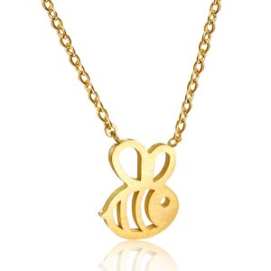 Altitude Boutique Bumble Bee Necklace, Honey Bee Necklace MotherÍs Day, Birthday, Engagement, ValentineÍs Day, Anniversary (Gold)