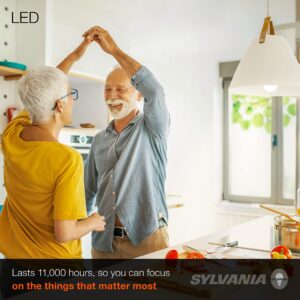 SYLVANIA LED Light Bulb, 40W Equivalent A19, Efficient 6W, Medium Base, Frosted Finish, 450 Lumens, Bright White - 4 Pack (79703)