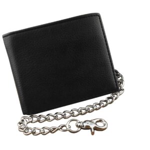 Threecattles Mens Boys Simple Leather Chain Wallet Biker EMO Gift