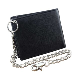 Threecattles Mens Boys Simple Leather Chain Wallet Biker EMO Gift