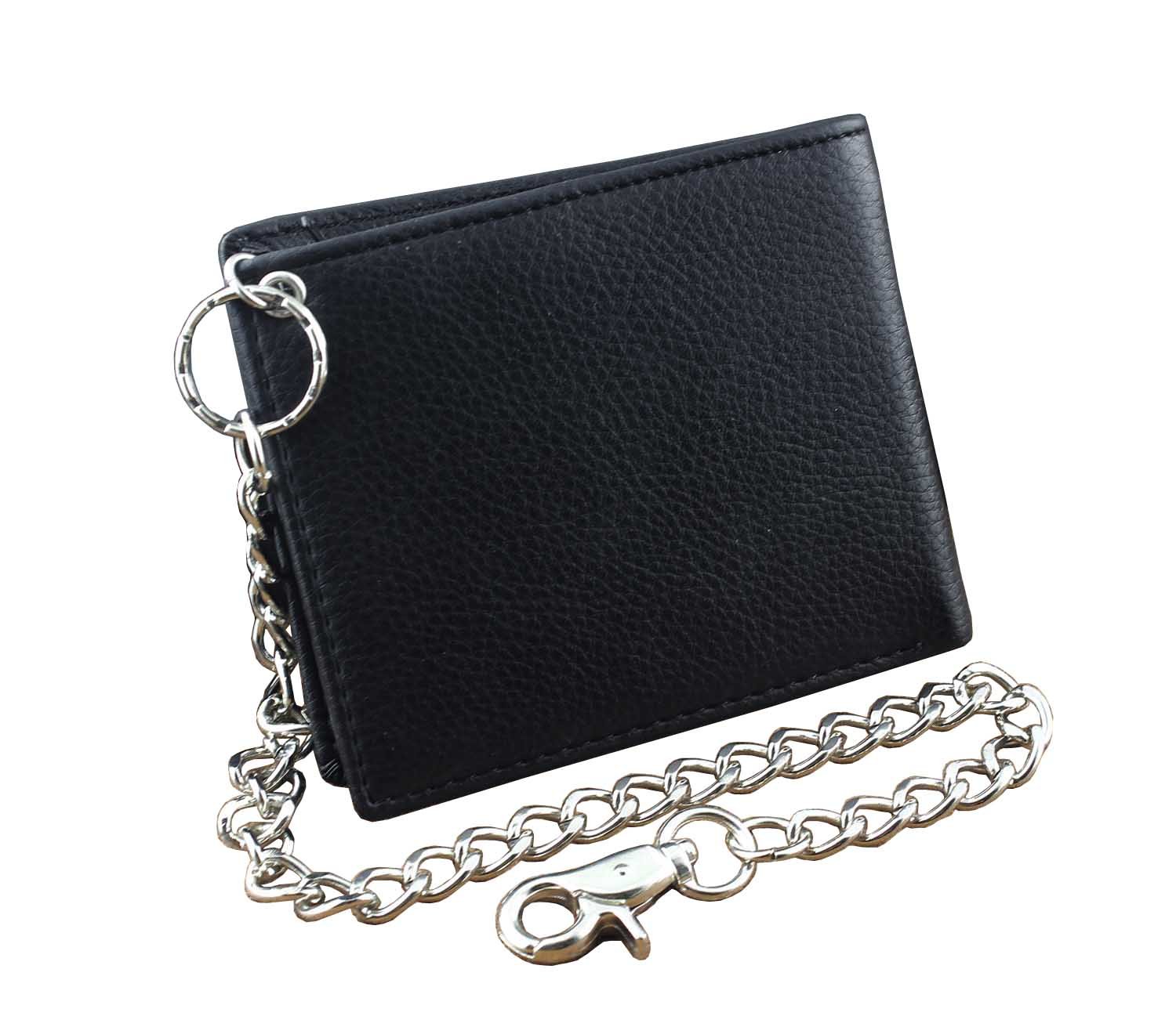 Threecattles Mens Boys Simple Leather Chain Wallet Biker EMO Gift