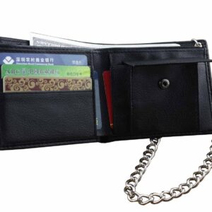 Threecattles Mens Boys Simple Leather Chain Wallet Biker EMO Gift