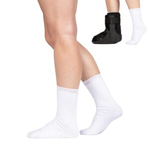 mars wellness walking boot sock liner - low top short cam walker boot - cam boot liner - 15 inch cam walker sock - 2 socks