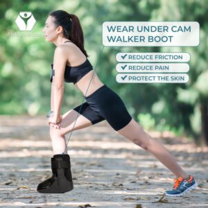 MARS WELLNESS Walking Boot Sock Liner - Low Top Short Cam Walker Boot - Cam Boot Liner - 15 Inch Cam walker Sock - 2 Socks