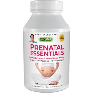 andrew lessman prenatal essentials 360 capsules - complete prenatal vitamins for women, no additives prenatal multivitamin, nutrients for womens prenatal & postnatal - methylfolate prenatal with iron