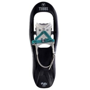 tubbs women's flex stp trail walking snowshoes, size 22, black/teal