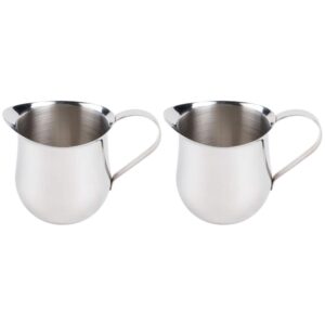 (2 pack) 5-ounce stainless steel bell creamer, 150 ml. bell-shaped serving cream pitcher