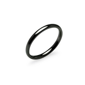 silverline jewelry high polish 2mm comfort fit wedding band ring stainless steel black tone size 8