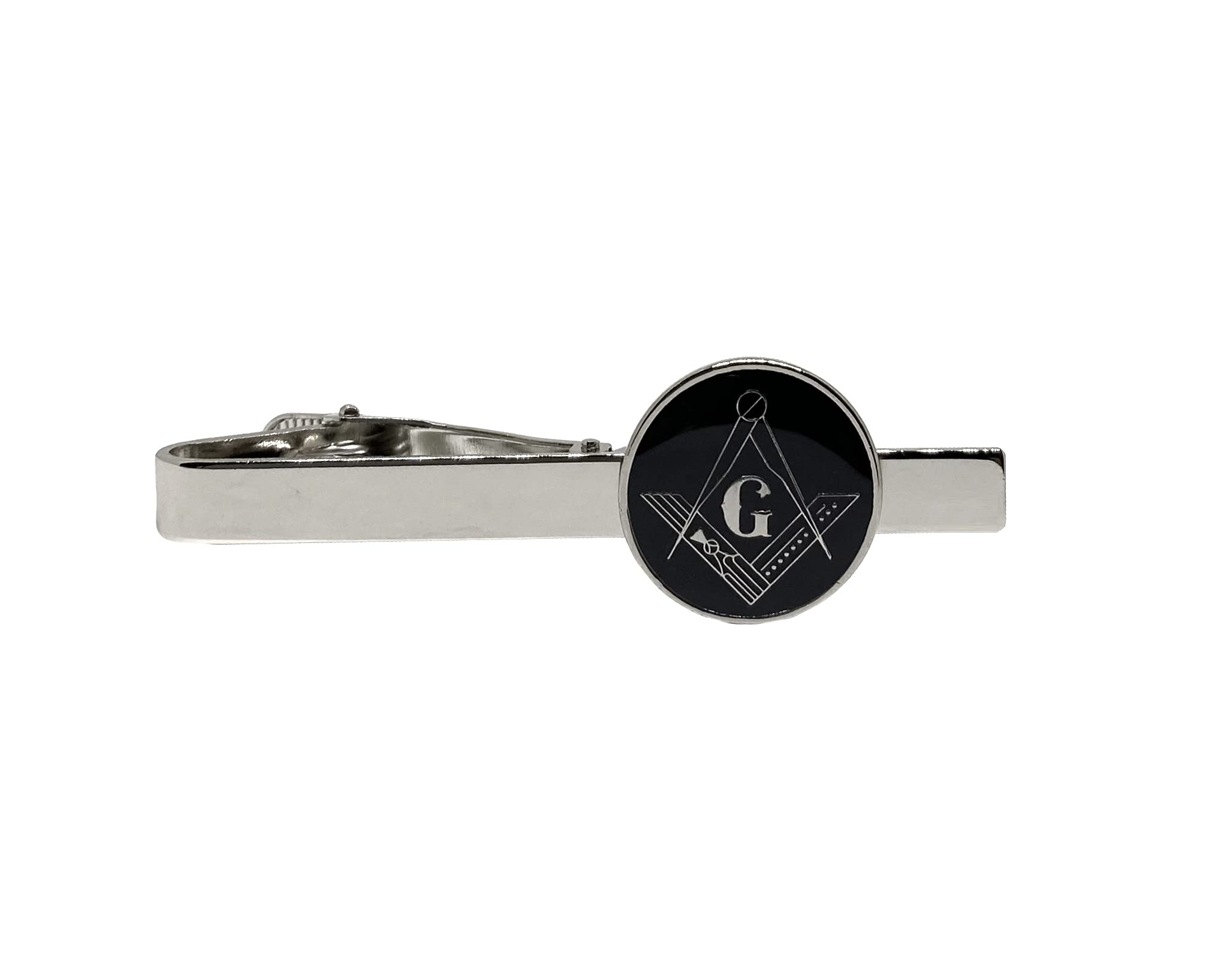 Masonic Freemason Square Compass Tie Clip TieBar Set