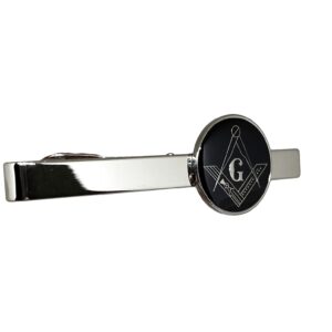 Masonic Freemason Square Compass Tie Clip TieBar Set