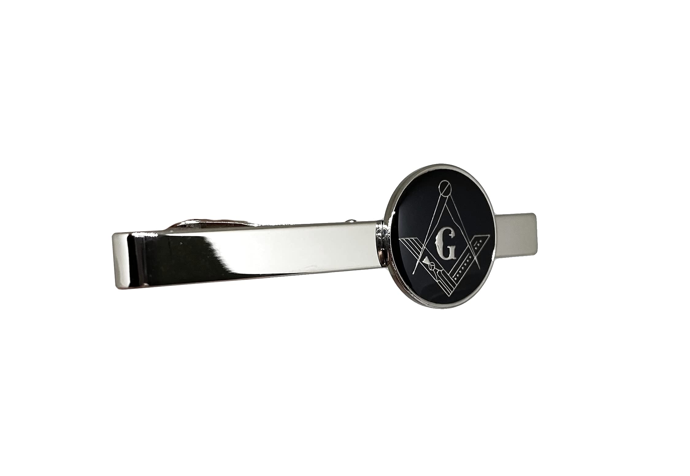 Masonic Freemason Square Compass Tie Clip TieBar Set