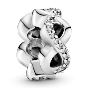 pandora jewelry sparkling infinity spacer cubic zirconia charm in sterling silver