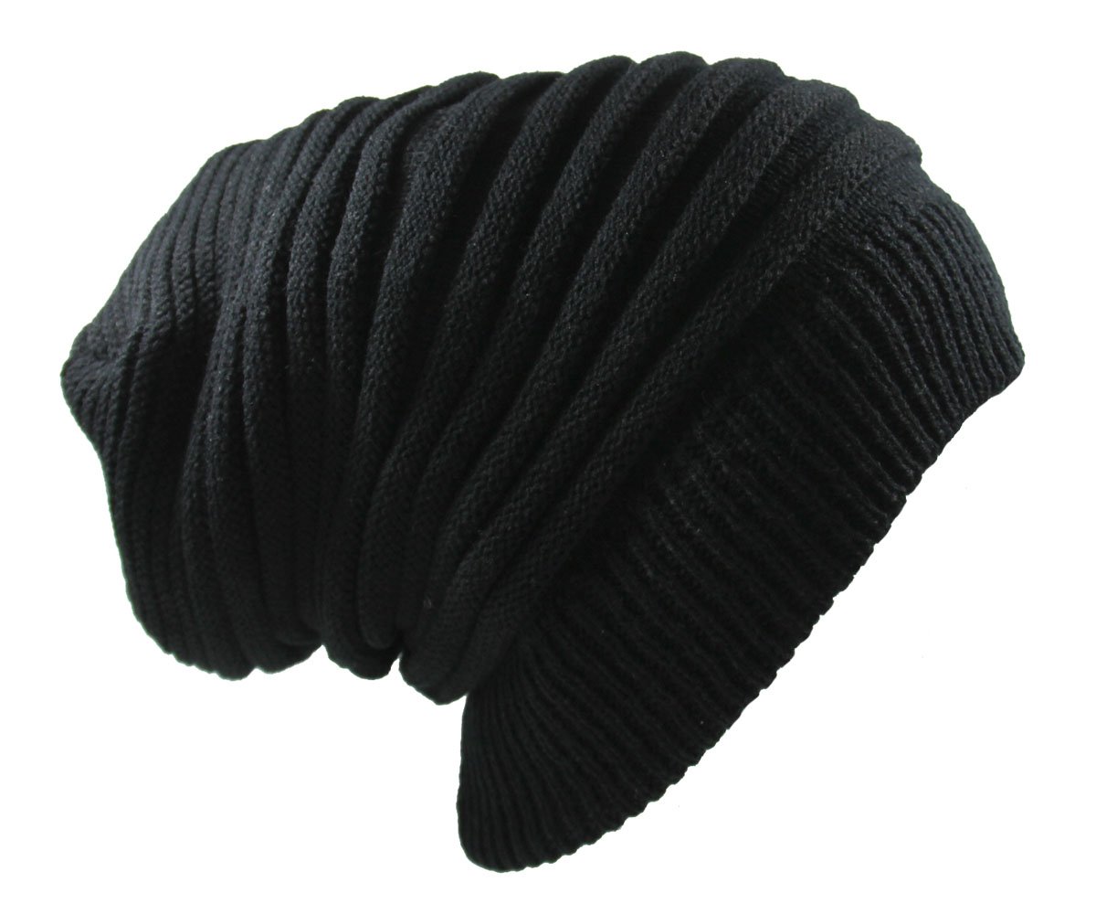 Rasta Long Slinky Beanie Hats Black