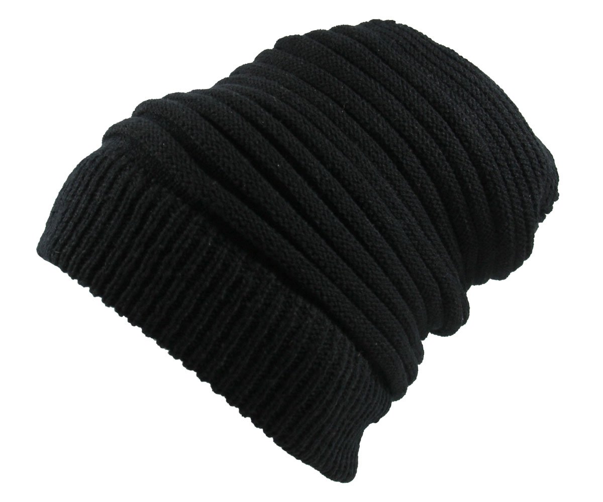 Rasta Long Slinky Beanie Hats Black