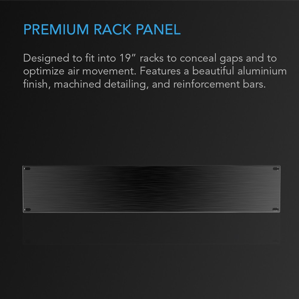 AC Infinity Rack Panel Accessory Blank 2U Space for 19" Rackmount, Premium Aluminum Build and Anodized Finish