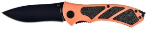 ruko ruk0061bz 3-1/4" folding blade hunting knife in blaze orange handle