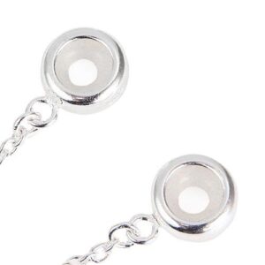 .925 Sterling Silver Stopper Safety Chain Bead Charm For European Bracelets