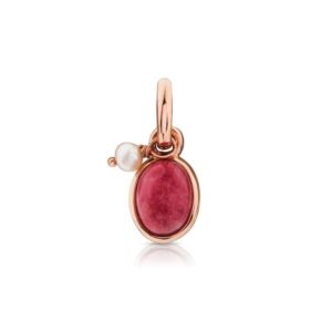 tous "tiny 925 rose vermeil and rodochrosite pendant with white freshwater cultured pearl