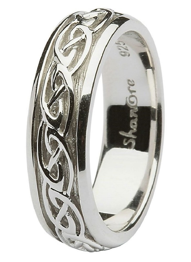 Sterling Silver Women's Celtic Wedding Ring (7.5)