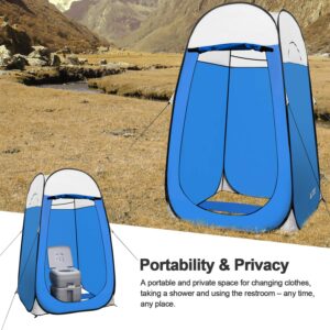 Leader Accessories Pop Up Shower Tent Dressing Changing Tent Pod Toilet Tent 4' x 4' x 78"(H) Big Size (Blue)