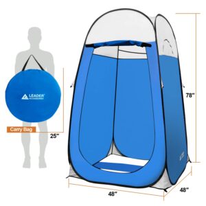 Leader Accessories Pop Up Shower Tent Dressing Changing Tent Pod Toilet Tent 4' x 4' x 78"(H) Big Size (Blue)