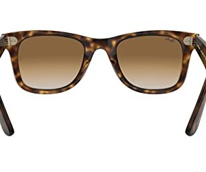 Ray-Ban Rb4340 Wayfarer Ease Square Sunglasses, Light Havana/Clear Gradient Brown, 50 mm