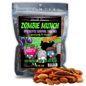 zombie munch apocalypse survival trail mix - healthy survivalist gift funny trail mix gift bag resealable funny healthy gifts zombie gifts gag gifts for men zombie munch trail mix