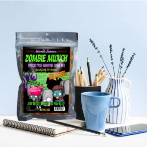 Zombie Munch Apocalypse Survival Trail Mix - Healthy Survivalist Gift Funny Trail Mix Gift Bag Resealable Funny Healthy Gifts Zombie Gifts Gag Gifts for Men Zombie Munch Trail Mix