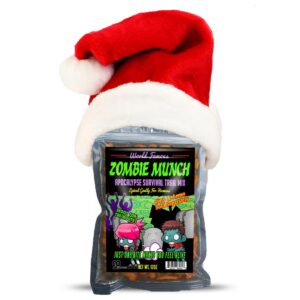 Zombie Munch Apocalypse Survival Trail Mix - Healthy Survivalist Gift Funny Trail Mix Gift Bag Resealable Funny Healthy Gifts Zombie Gifts Gag Gifts for Men Zombie Munch Trail Mix