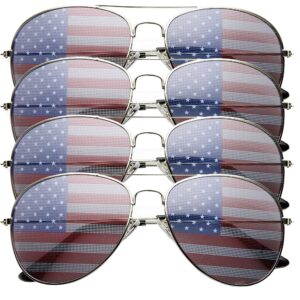 4 pack mens bulk usa american flag aviator sunglasses