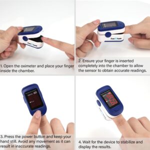 Zacurate 500BL Fingertip Pulse Oximeter Blood Oxygen Saturation Monitor with Batteries Included (Navy Blue)